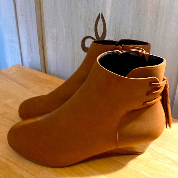 Woman Within | Shoes | Rust Wedge Ankle Boots | Poshmark